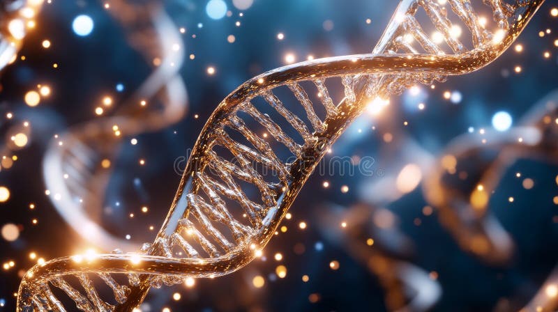 Glowing DNA Helix Structure Genetic Code Scientific Research Life ...