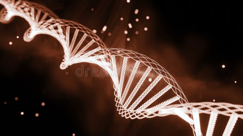 Glowing Dna Rotates in Space. Design. Dna Spiral Rotates and Glows with ...