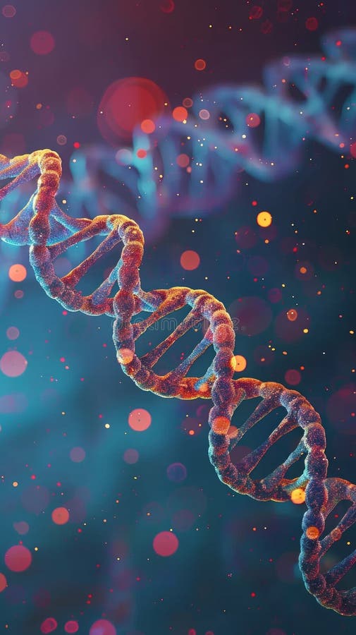 Glowing DNA Sequence Representation Stock Image - Image of genetics ...