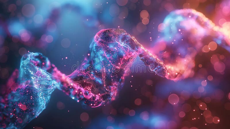 Glowing DNA Spiral Structure on Abstract Background Stock Image - Image ...