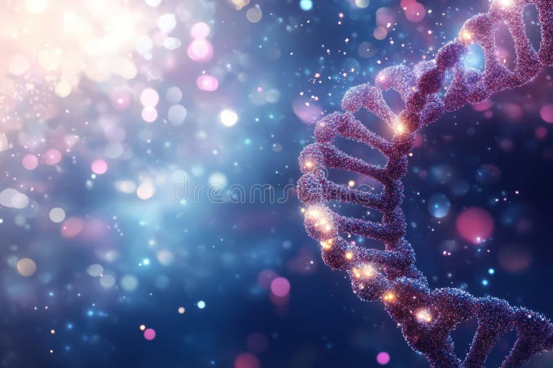 Glowing DNA Strand Abstract Background Stock Illustration ...