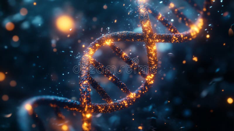 Glowing DNA Strand Abstract Cellular Structure Stock Photo - Image of ...