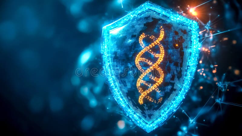 Dna Strand Being Protected by Futuristic Shield Protecting Immune ...