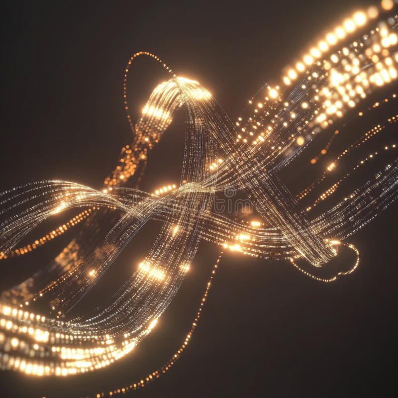 A Glowing DNA Strand Composed of Digital Code, Symbolizing the Fusion ...