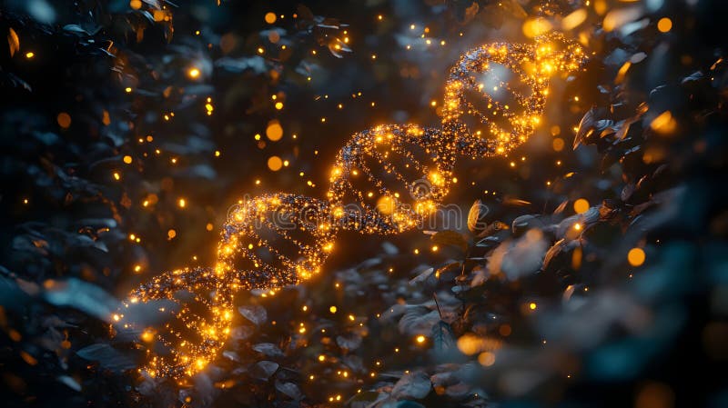 Glowing DNA Strand 3D Illustration Stock Illustration - Illustration of digital, life: 351309719