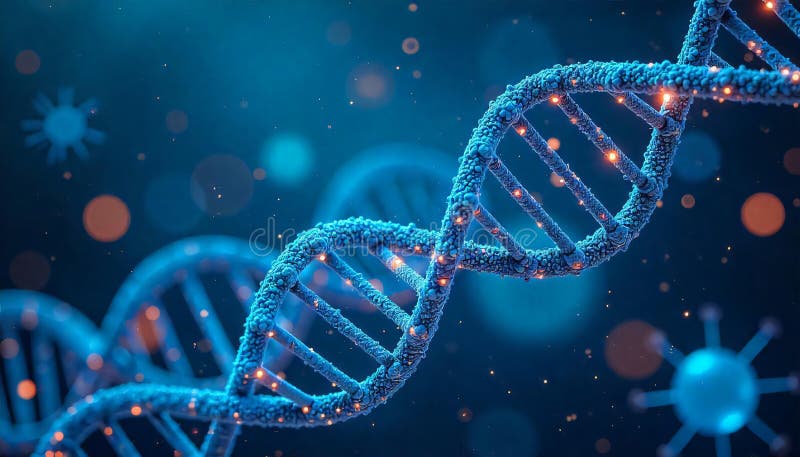 Glowing DNA Strand Genetic Code Science Healthcare Research AI ...