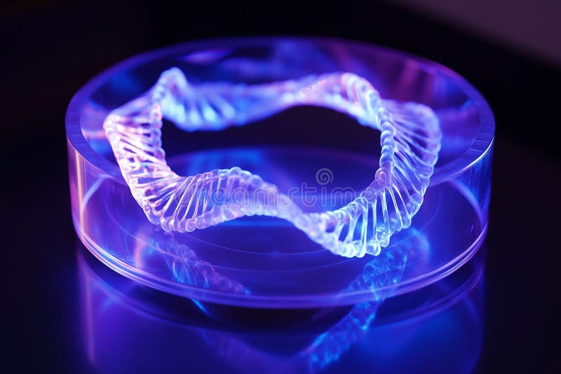 Glowing DNA Strand Rotates in Advanced Laboratory Setting Showcasing ...