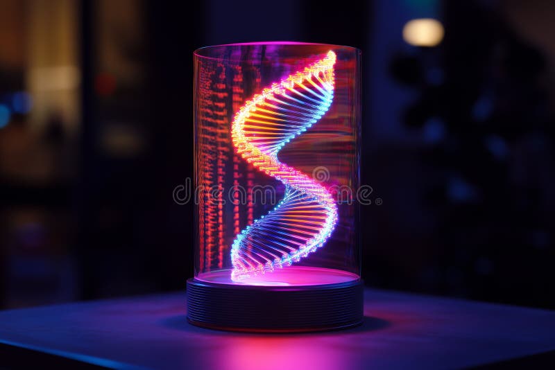 Futuristic Display Glowing Dna Strand Stock Photos - Free & Royalty ...
