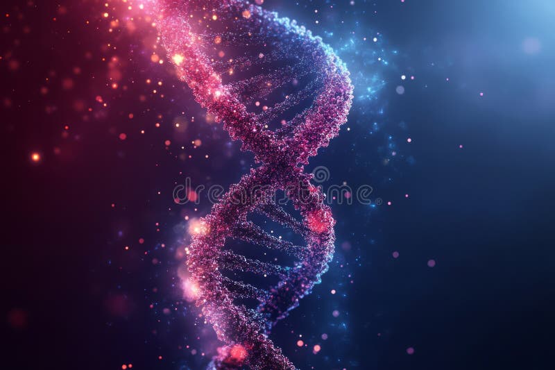 Glowing DNA Strand, Science Background Stock Illustration ...