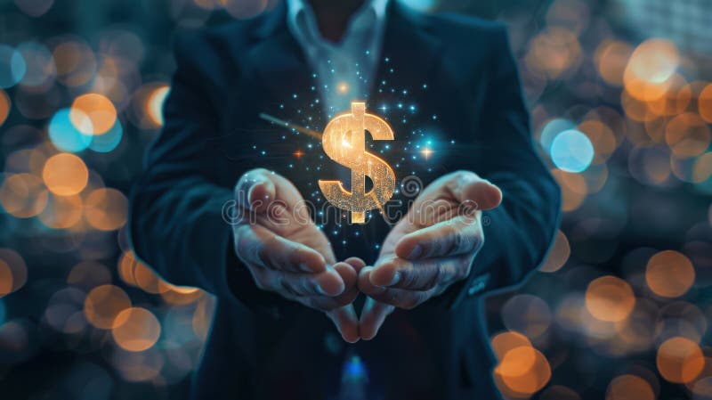The Glowing Dollar Sign.AI Generated Image Stock Image - Image of ...