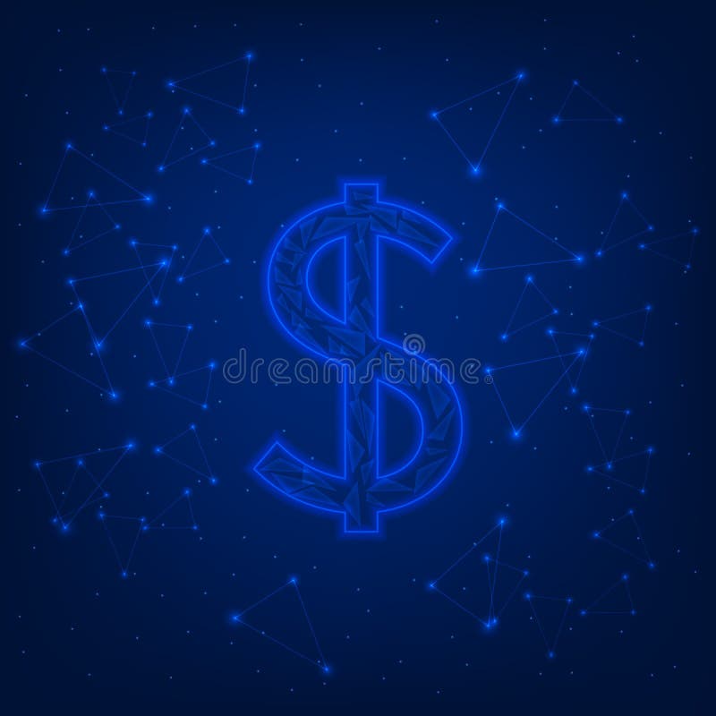 Glowing Dollar Sign on a Blue Background . Stock Vector - Illustration ... Glowing Dollar Sign on a Blue Background . Stock Vector - Illustration ...