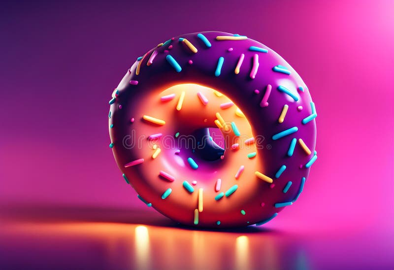 Glowing Donut 4k Wallpaper stock illustration. Illustration of abstract ...