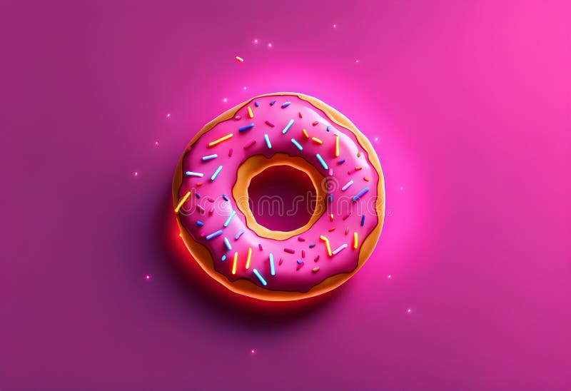 Glowing Donut 4k Wallpaper stock illustration. Illustration of ...