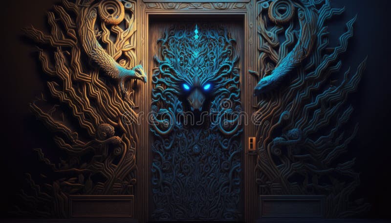 The Glowing Door of Magic. Generative AI Stock Photo - Image of fantasy ...