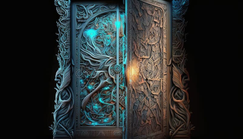 The Glowing Door of Magic. Generative AI Stock Photo - Image of magical ...
