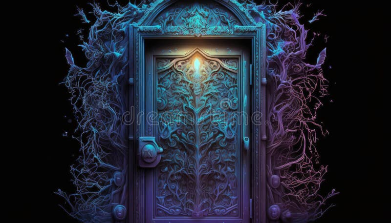 The Glowing Door of Magic. Generative AI Stock Photo - Image of ...