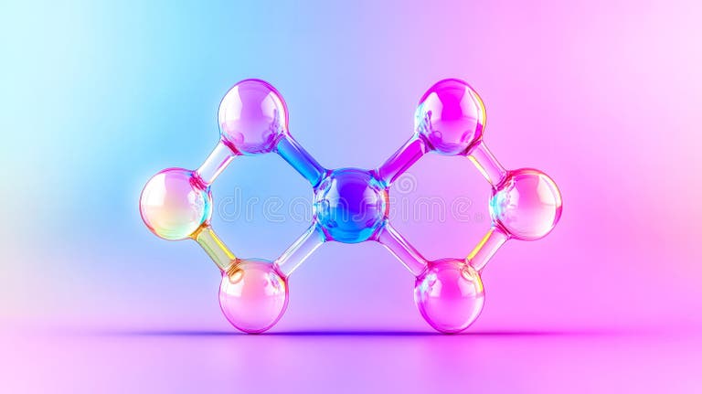 Glowing Dopamine Molecular Structure on Gradient Background Stock ...