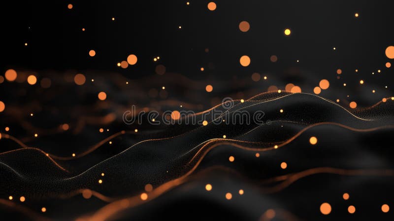 Glowing Dots Scattered Across a Textured Black Surface Create a ...