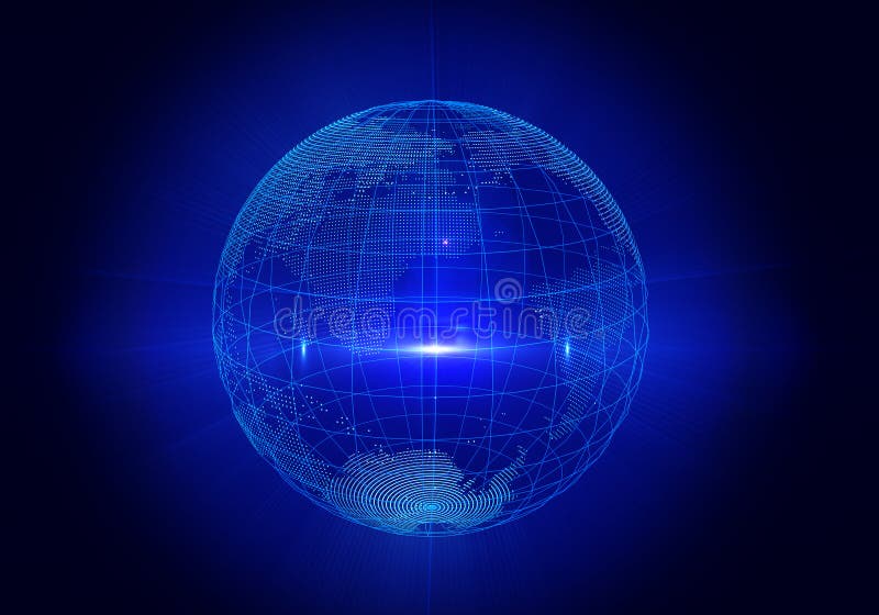 Glowing Earth globe. stock illustration. Illustration of expanse - 84671710