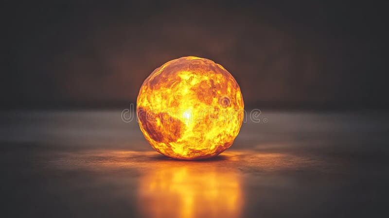 Glowing Earth Lamp Illuminates Dark Studio Stock Image - Image of earth ...