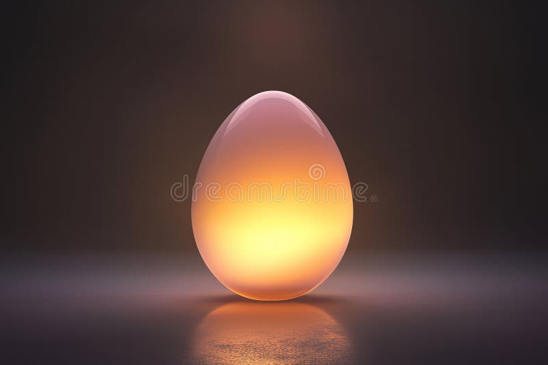 Glowing Easter Egg Translucent Shell Inner Light Close-up on Black ...