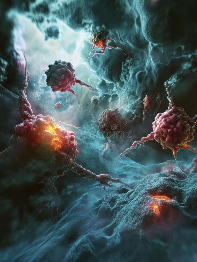 Glowing Edges of Cancer Cells in a Complex Cellular Environment Showing ...