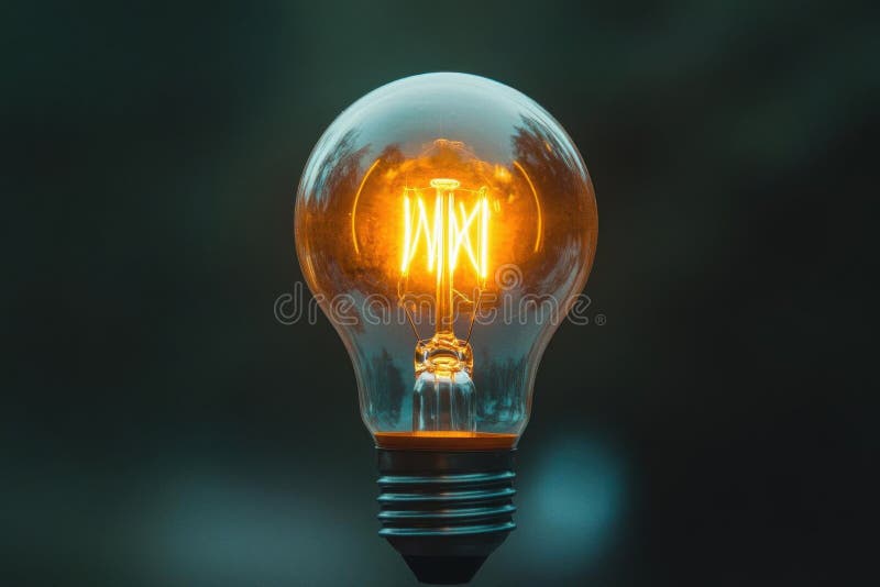 Glowing Edison Bulb with Idea, Innovation, and Light Stock Illustration ...
