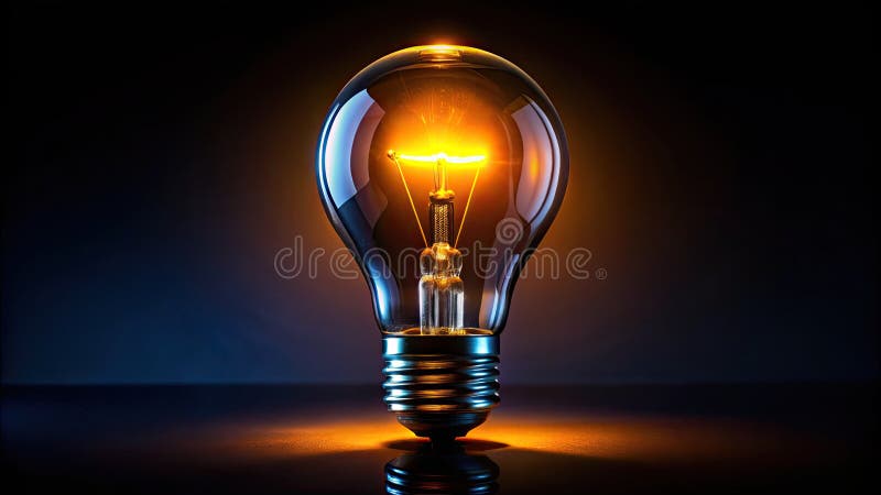 Glowing Edison Bulb Silhouette Minimalist Light Source Against a ...