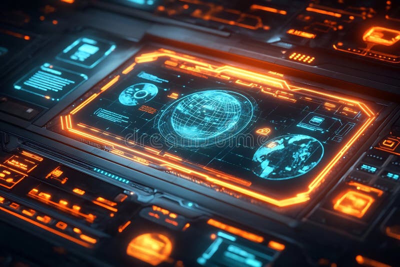 Glowing Educational Interface with Futuristic Holographic Technology ...