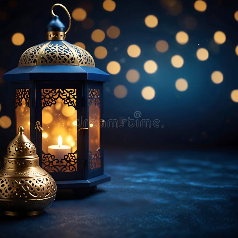 Glowing Eid Background with Golden Lanterns and Arabic Star Patterns ...