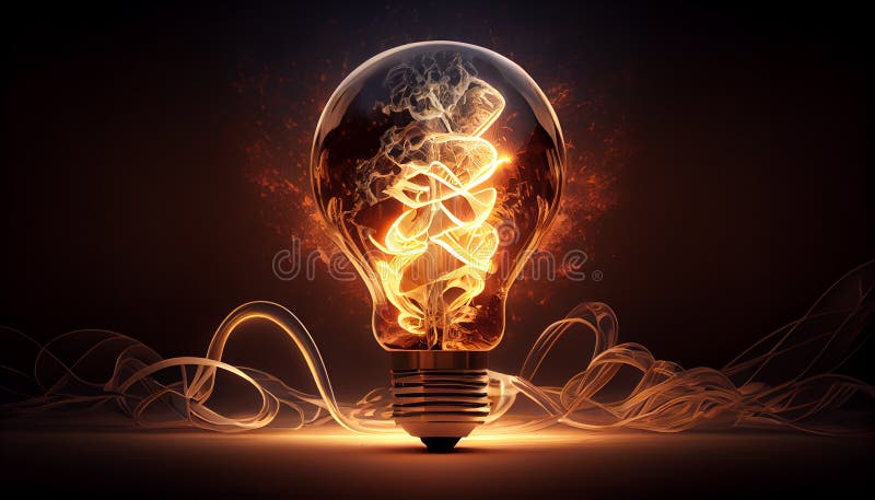 Glowing Electric Bulb Igniting Bright Ideas and Creativity Generated by ...