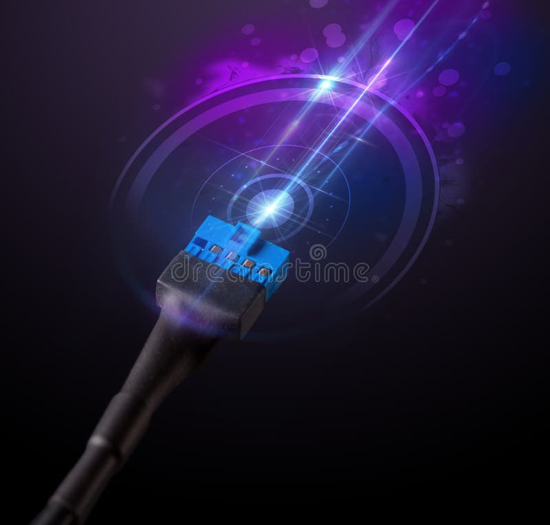Glowing electric cable stock image. Image of connect - 41464237
