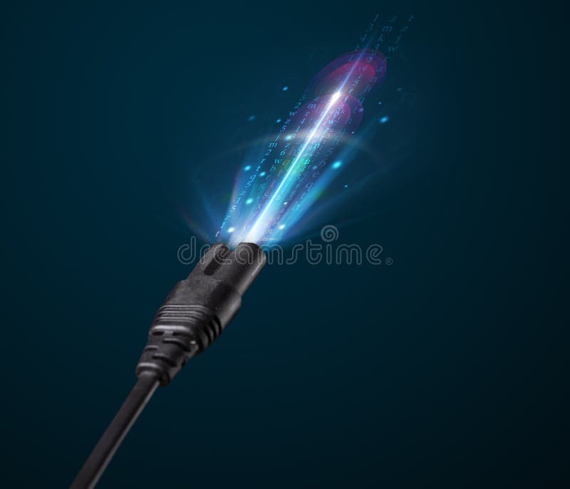 Glowing electric cable stock image. Image of computer - 44138469