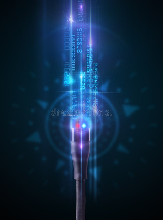 Glowing electric cable stock photo. Image of connection - 93919742