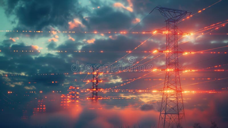 Glowing Electric Energy Concept with Bright Sparks Stock Image - Image ...