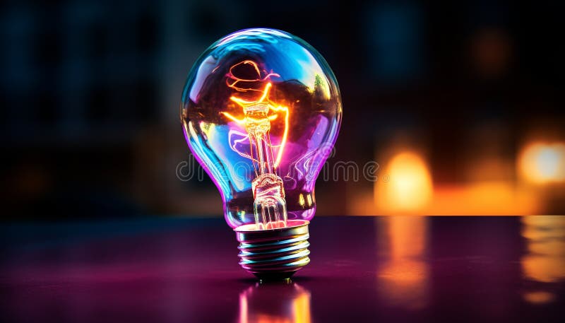 Glowing Electric Lamp Ignites Bright Ideas and Creativity Generated by ...
