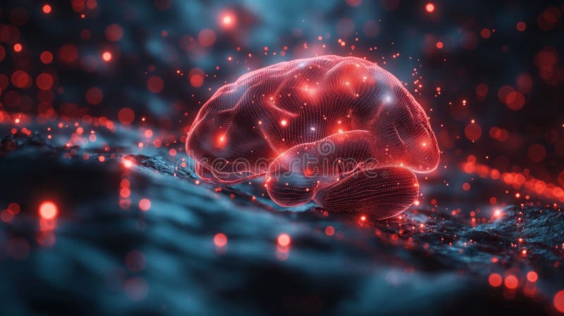 Glowing Electric Scheme in Brain Stock Illustration - Illustration of ...