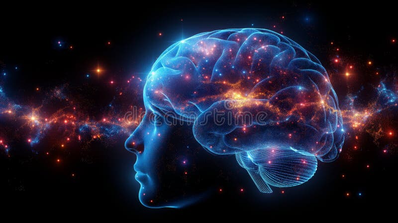 Glowing Electric Scheme in Brain Stock Illustration - Illustration of ...