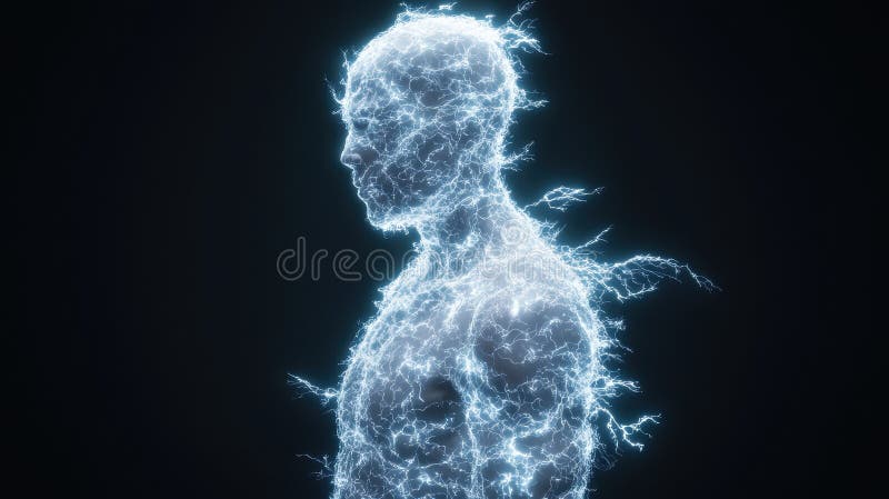 Glowing Electrical Human Figure Stock Illustration - Illustration of ...