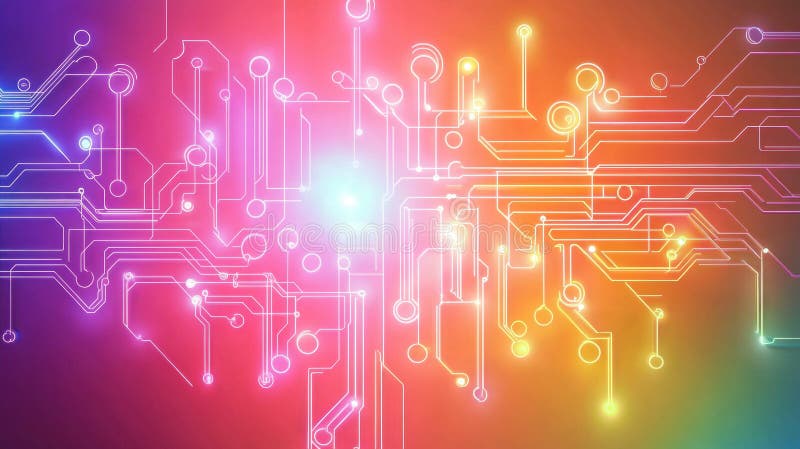 Glowing Electronic Circuit Board Representing Modern Technology and ...
