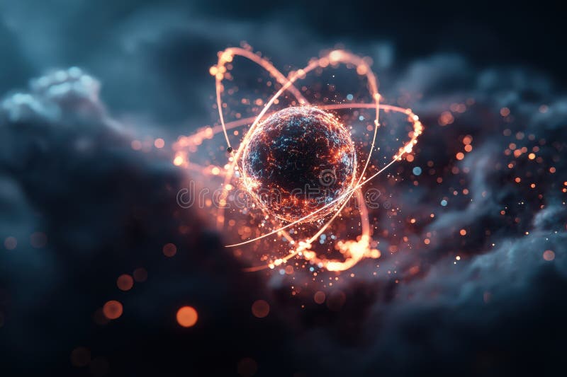 Hydrogen Atom Glows in Nebula, Electrons Spinning through Cosmic ...