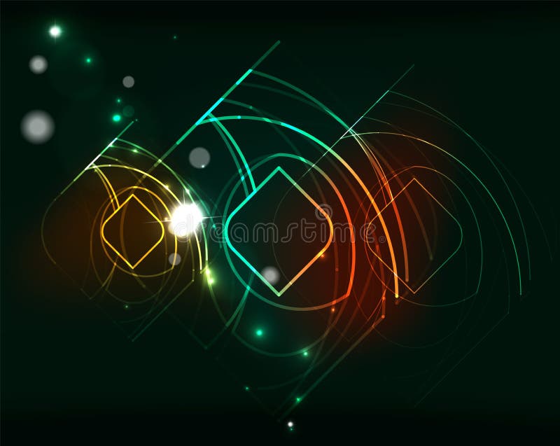 Glowing Elements in Dark Space Stock Vector - Illustration of design ...