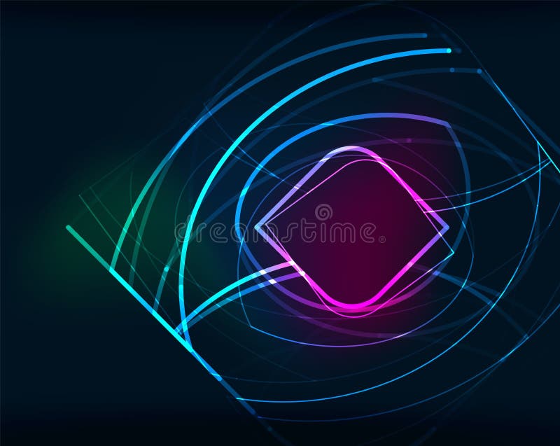 Glowing Elements in Dark Space Stock Vector - Illustration of fire ...