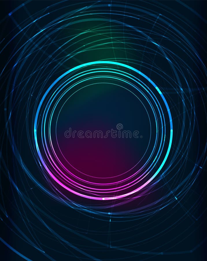 Glowing Elements in Dark Space Stock Vector - Illustration of lights ...