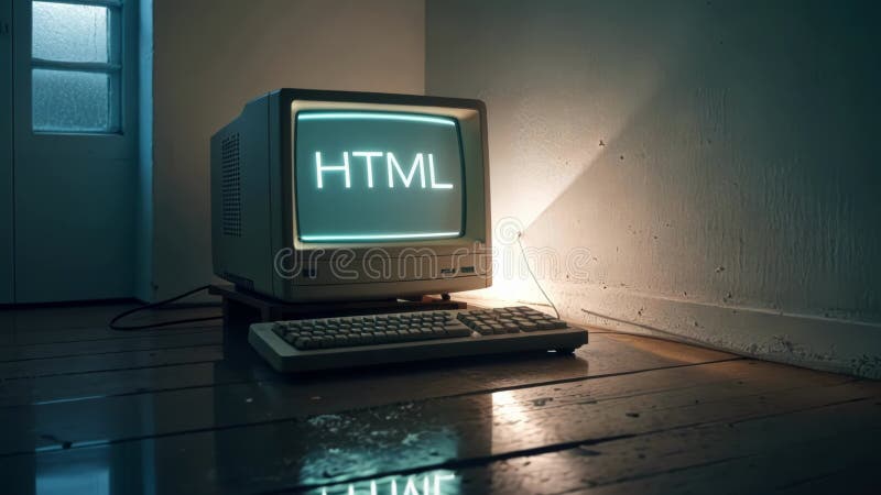 Glowing Elements a Nostalgic Screenshot of a Simple HTML Structure in a ...