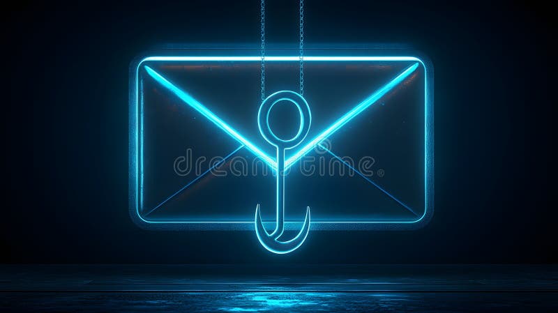 Glowing Email Hook Visualizing Phishing Targeting Stock Illustration ...