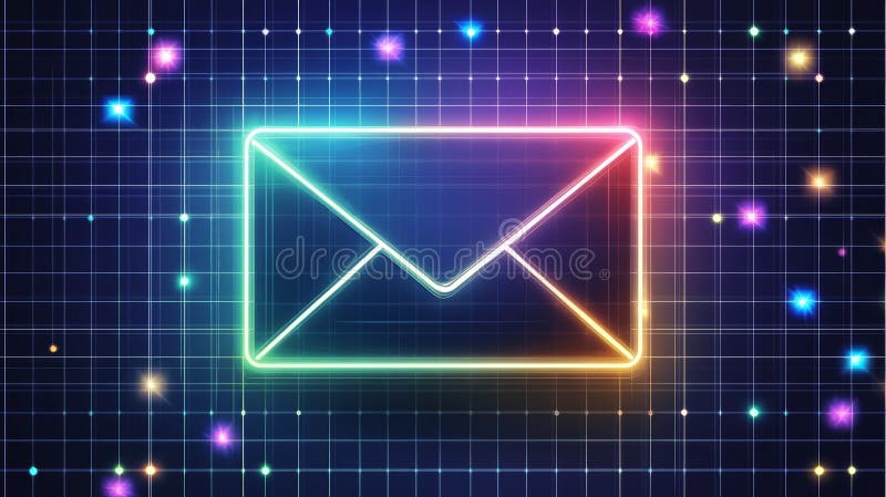 Glowing Email Icon, Symbolizing Digital Communication and Online ...