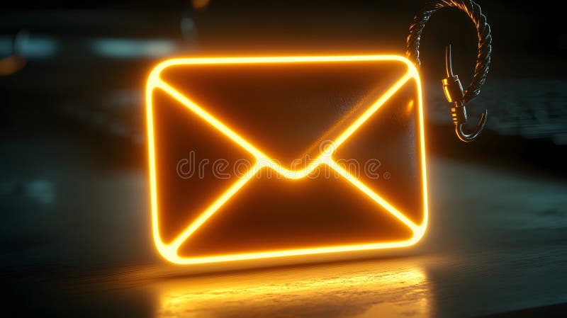 Glowing Email Warning Icon for Cyber Security Awareness Stock ...