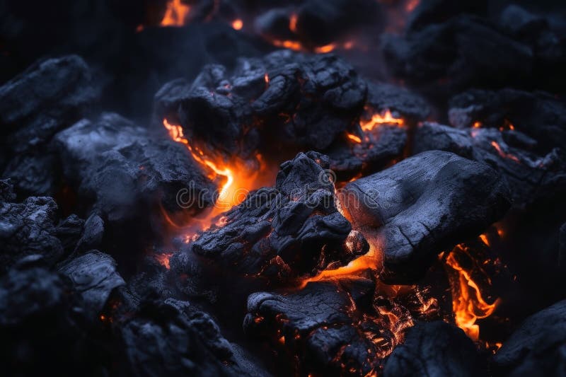 Glowing Ember from Burning Coal Background Texture Created with ...