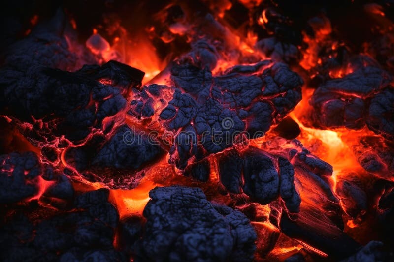 Glowing Ember from Burning Coal Background Texture Created with ...